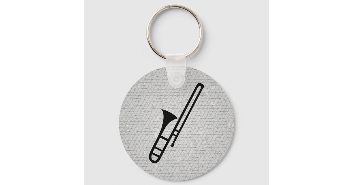 Trombone silhouette keychain | Zazzle