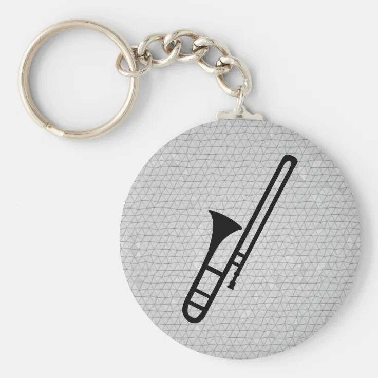 Trombone silhouette keychain | Zazzle