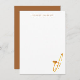 Trombone Stationery - Instrument Thank You Notes | Zazzle