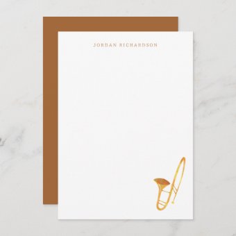 Trombone Stationery - Instrument Thank You Notes | Zazzle