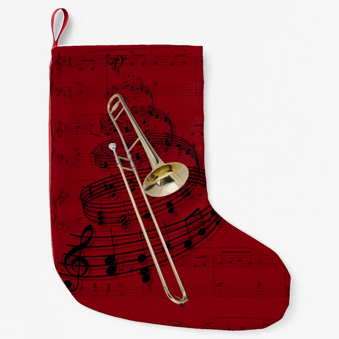Trombone (tenor) music stocking | Zazzle