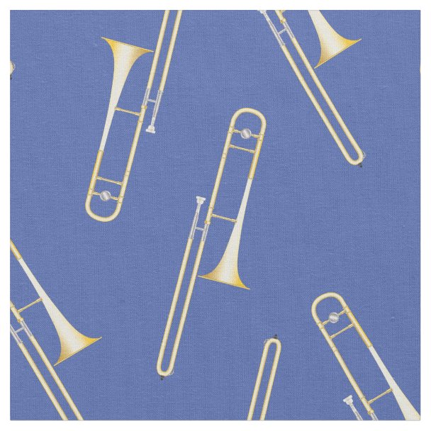 Trombones Music Musician Room Decor Fabric | Zazzle.com