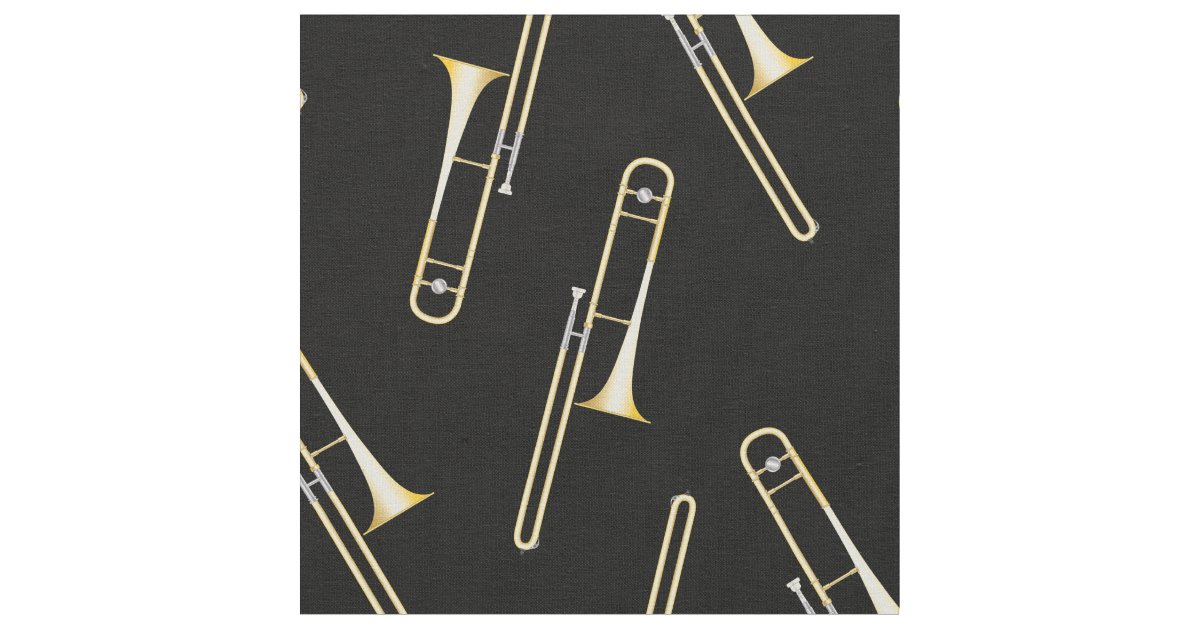 Trombones Music Musician Room Decor Fabric | Zazzle