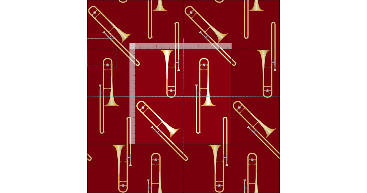 Trombones Music Musician Room Decor Red Fabric | Zazzle