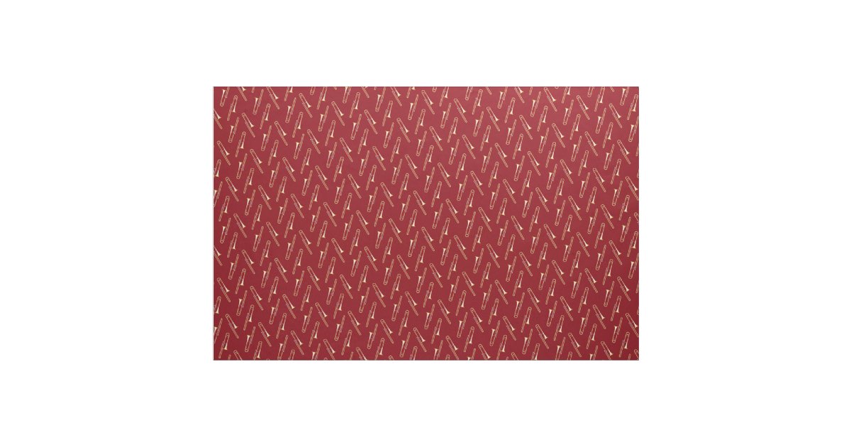 Trombones Music Musician Room Decor Red Fabric | Zazzle