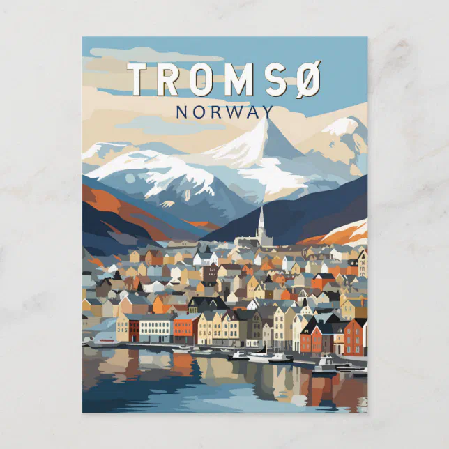 Tromso Norway Travel Art Vintage Postcard | Zazzle