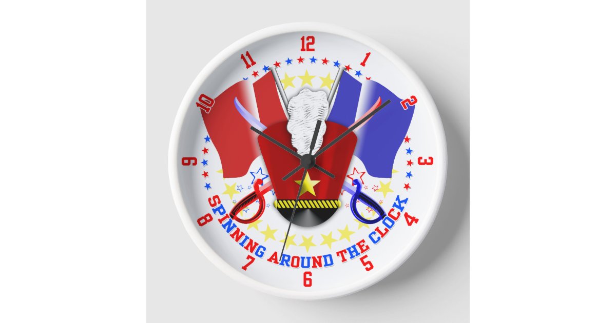 Troopers Red White and Blue Color Guard Clock | Zazzle