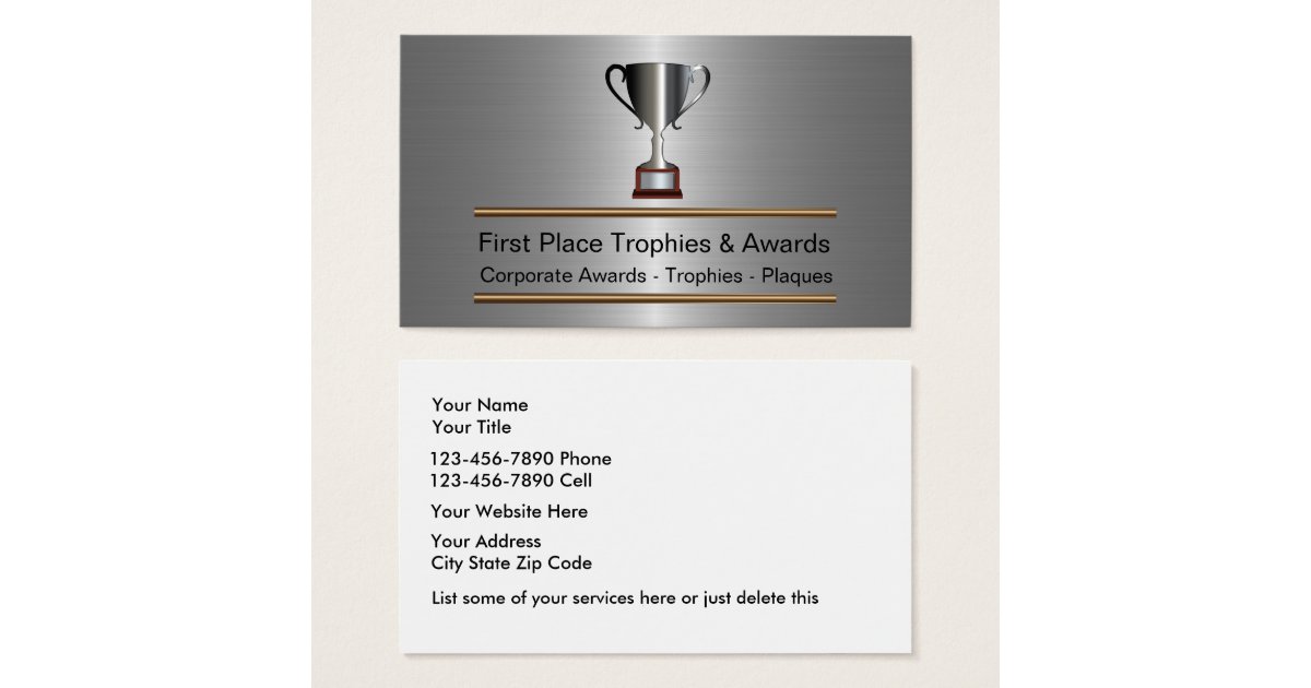 Trophy And Awards Business Cards | Zazzle