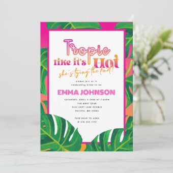 Tropic Like It's Hot Bachelorette Party Invitation | Zazzle