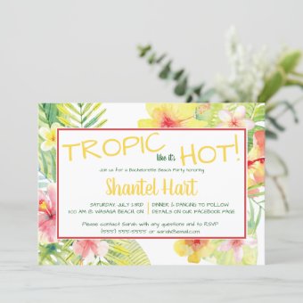 Tropic Like it's Hot! Tropical themed party Invitation | Zazzle