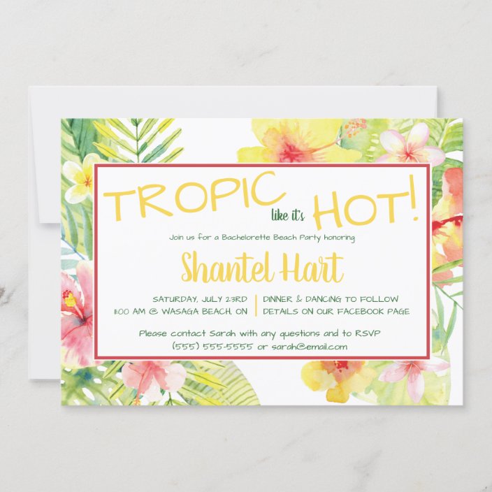 Tropic Like it's Hot! Tropical themed party Invitation | Zazzle.com