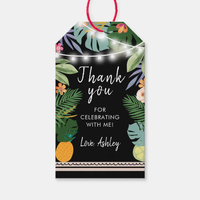 Tropical Aloha Luau Party Thank You Favor Tag | Zazzle