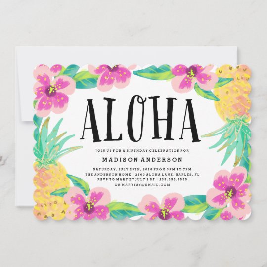Tropical Aloha Party Invitation | Zazzle.com