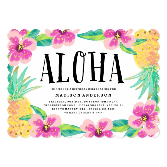 Tropical Aloha Party Invitation | Zazzle.com