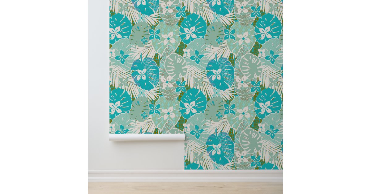Tropical aloha print wallpaper | Zazzle