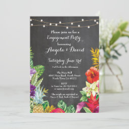 Tropical Aloha Wedding Floral Engagement Invite | Zazzle