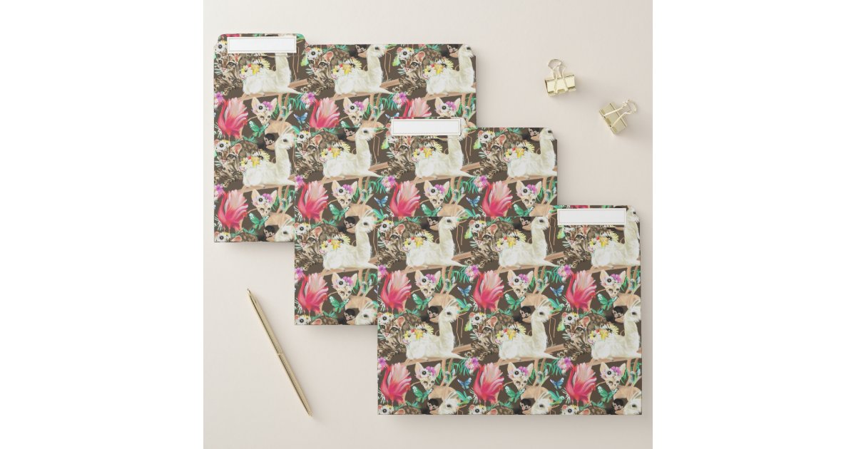 Tropical Animal Pattern File Folder | Zazzle