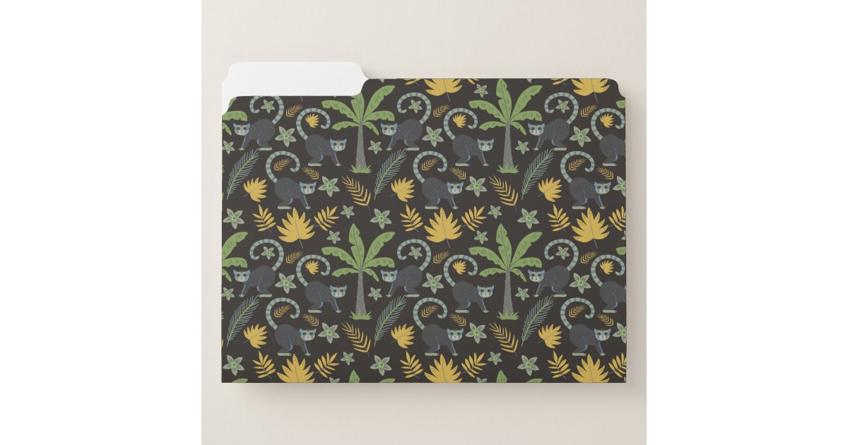 Tropical animals seamless pattern monkey palm tree file folder | Zazzle