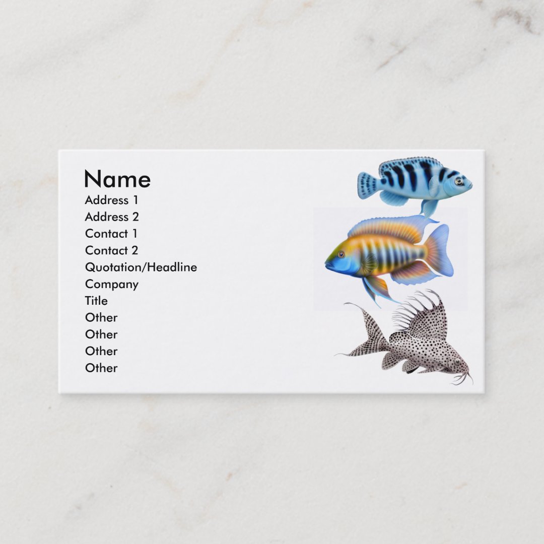 Tropical Aquarium Fish Business Card | Zazzle