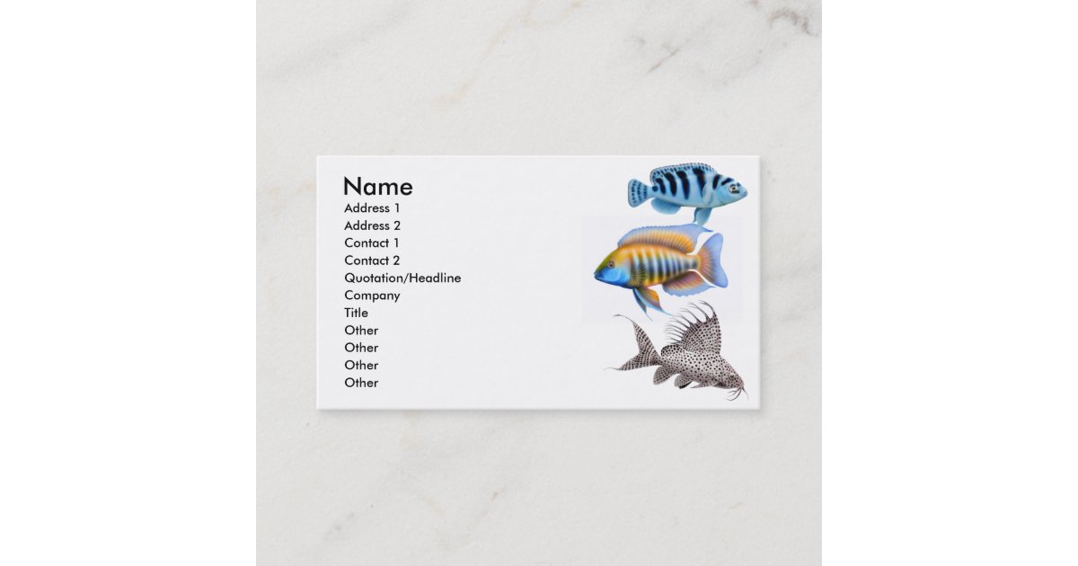 Tropical Aquarium Fish Business Card | Zazzle