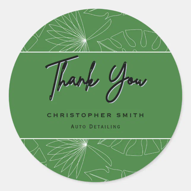 Tropical Auto Detailing Service Classic Round Sticker | Zazzle