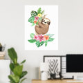 Tropical Baby Sloth Poster | Zazzle