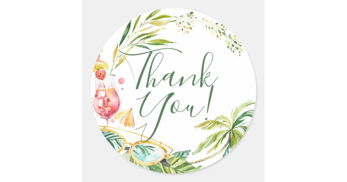 Tropical Bachelorette Beach Party Weekend Classic Round Sticker | Zazzle