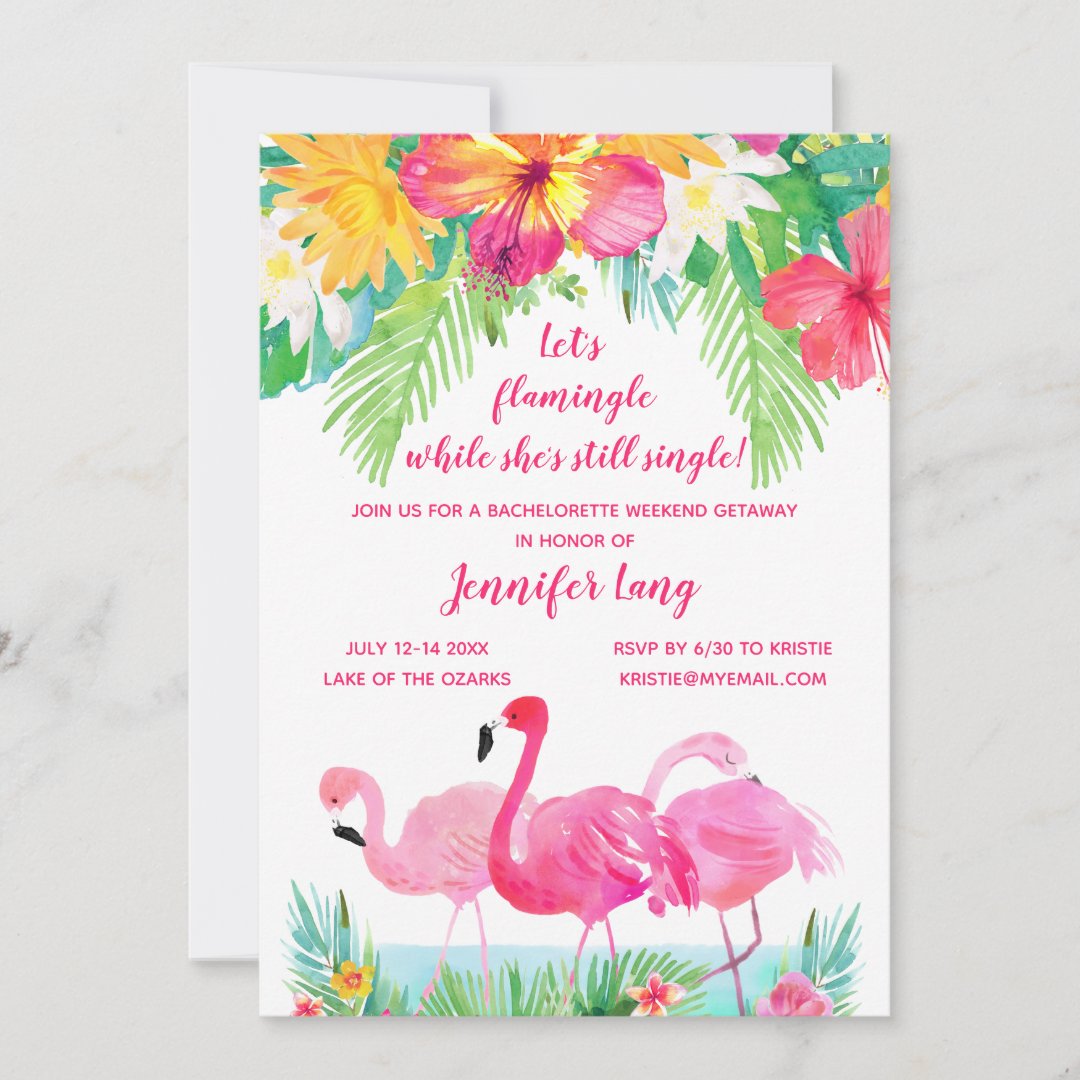 Tropical Bachelorette Party Weekend Getaway Invitation | Zazzle