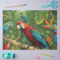Tropical Background with Parrots Decoupage Tissue Paper | Zazzle