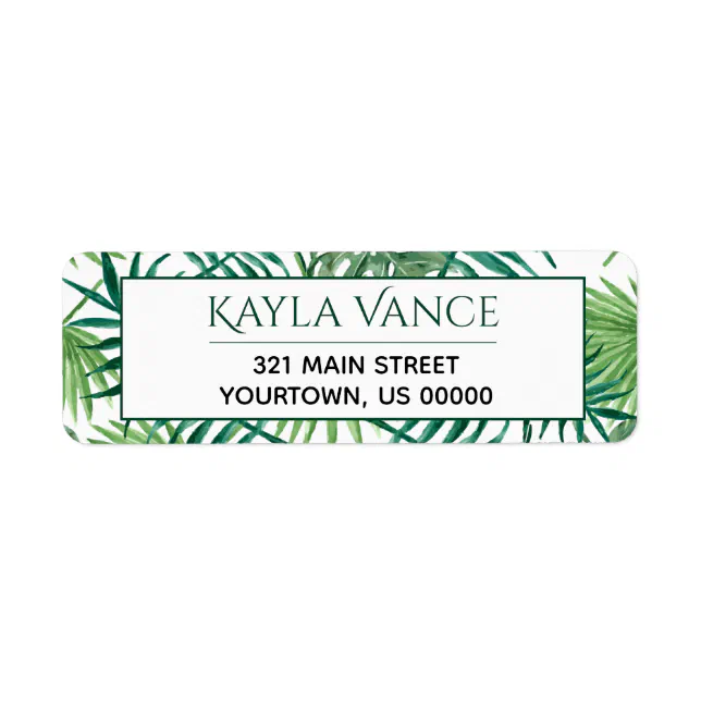 Tropical Banana Palm Leaf Botanical Leaves Label | Zazzle