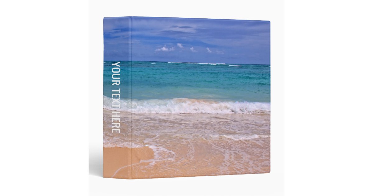 Tropical Beach 3 Ring Binder | Zazzle