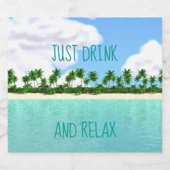 Tropical Beach Beer Bottle Label | Zazzle