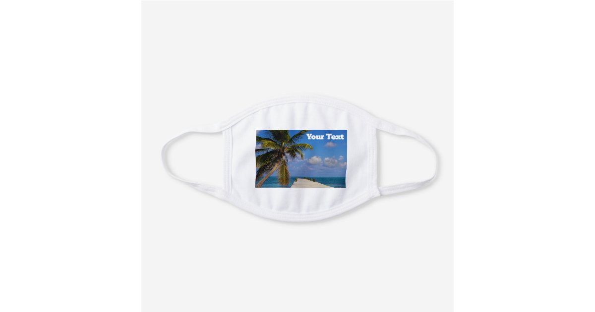 Tropical Beach Blue Ocean Sea White Cotton Face Mask | Zazzle