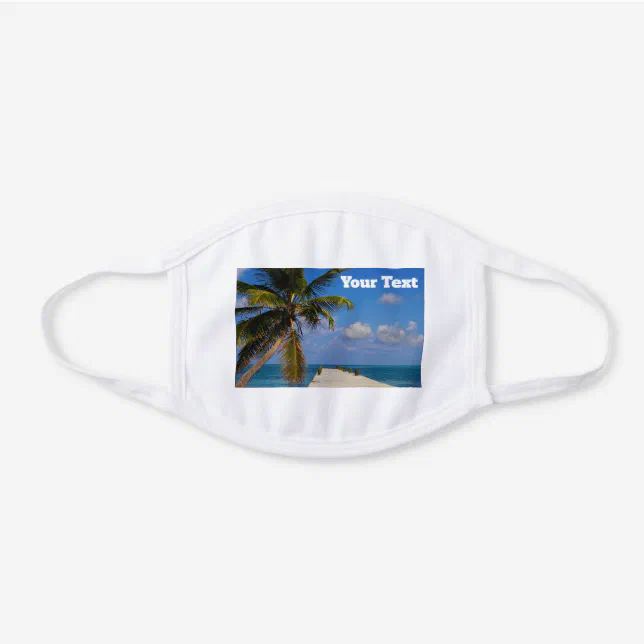 Tropical Beach Blue Ocean Sea White Cotton Face Mask | Zazzle