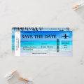 Tropical Beach Boarding Pass Wedding Save The Date | Zazzle