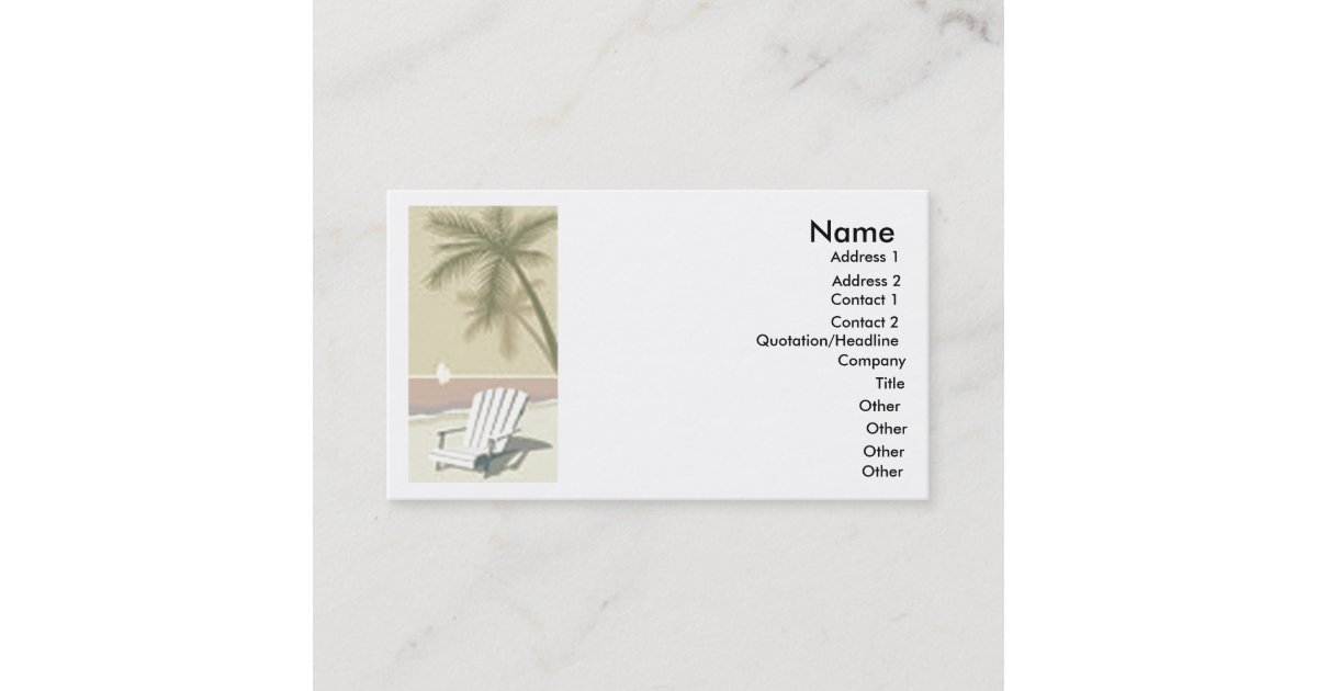 Tropical Beach Business Card | Zazzle