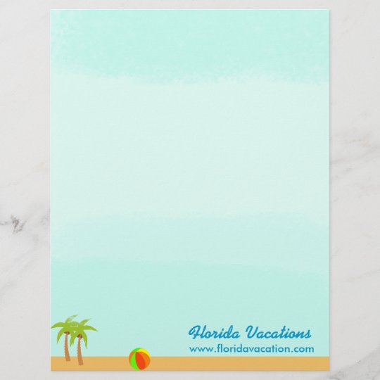 Tropical Beach Caribbean Vacation template Letterhead | Zazzle