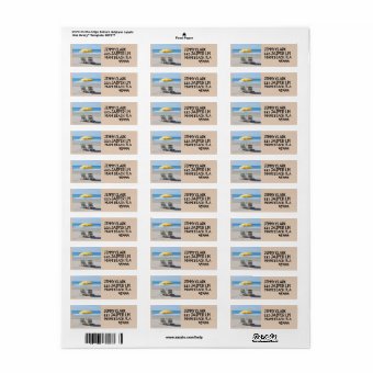 TROPICAL BEACH & CHAIRS RETURN ADDRESS LABELS | Zazzle