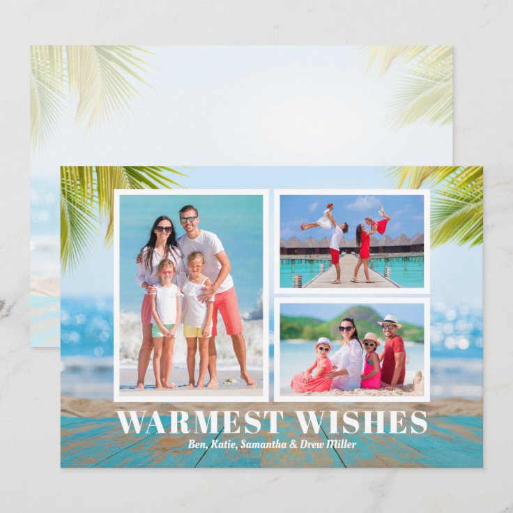 Tropical Beach Christmas Photo Holiday Card | Zazzle