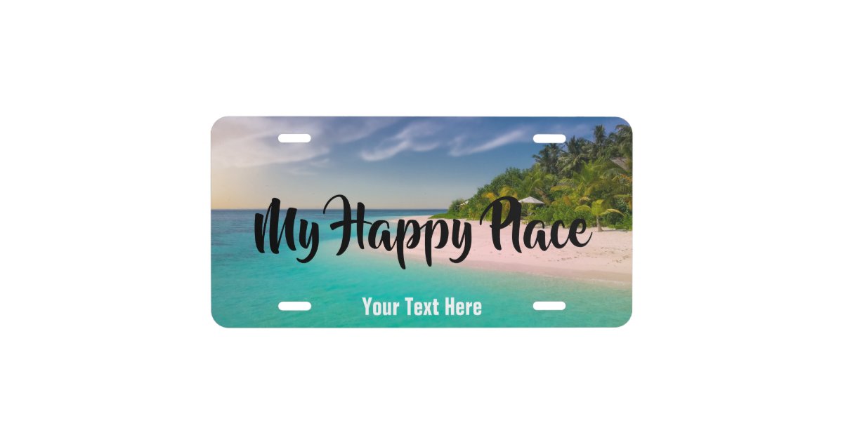 Tropical Beach Custom License Plate | Zazzle