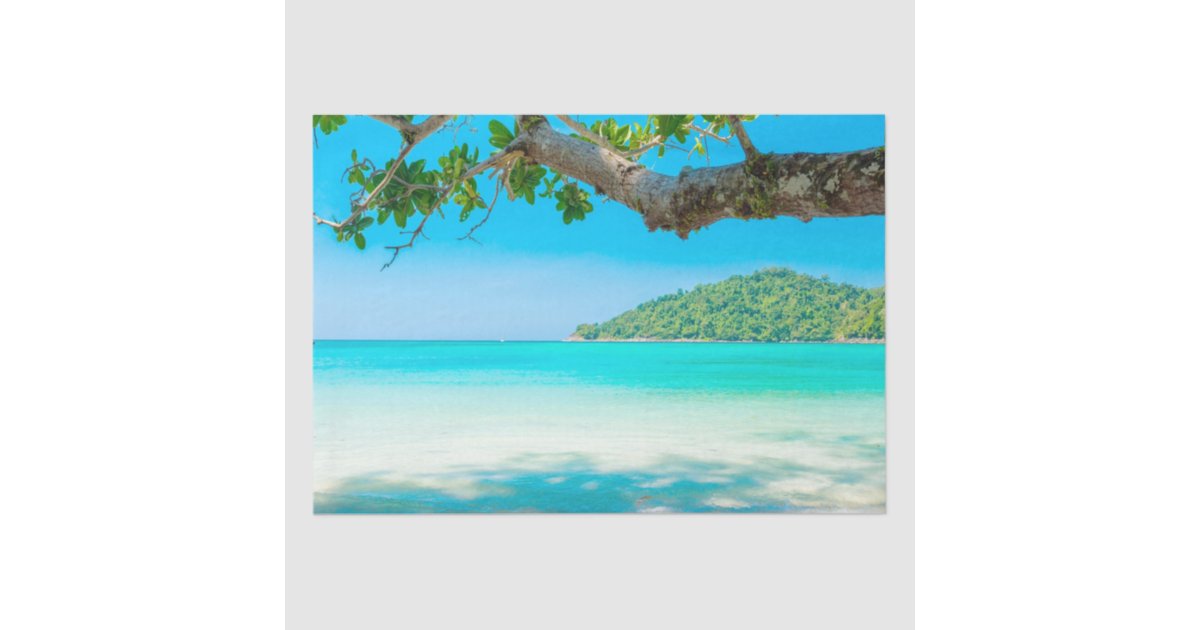 Tropical Beach Decoupage Tissue Paper | Zazzle