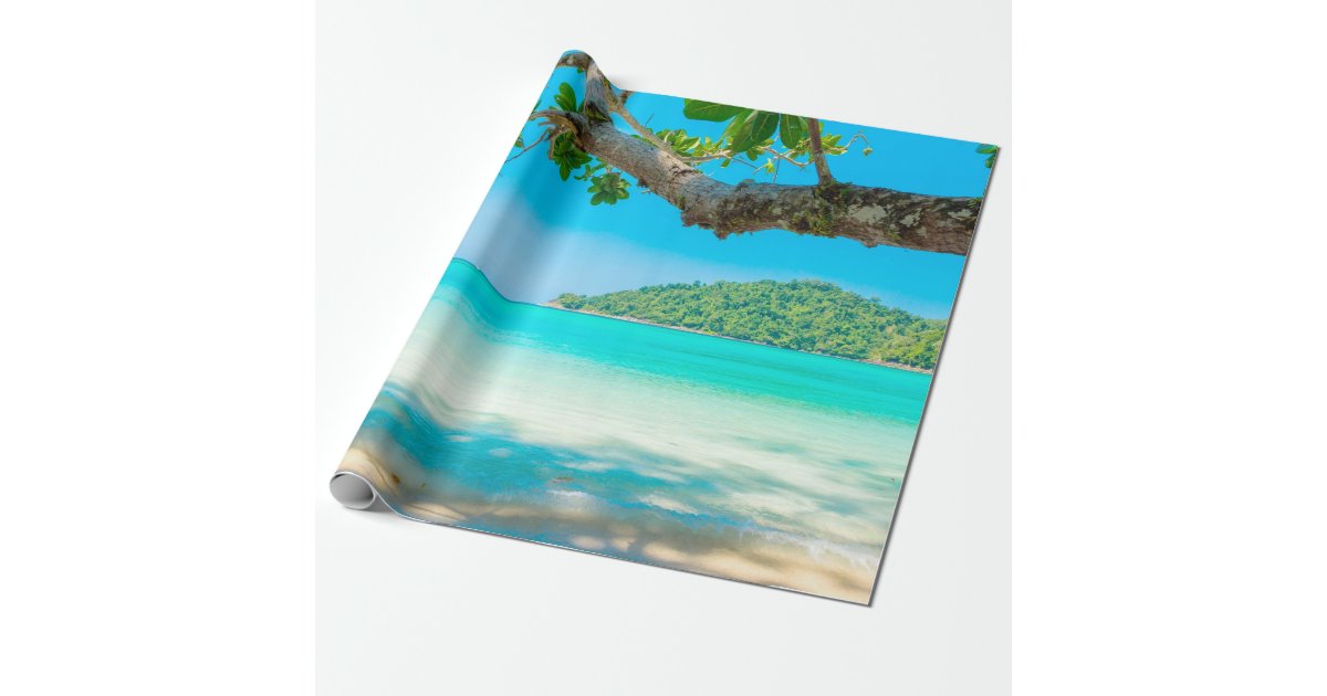 Tropical Beach Decoupage Wrapping Paper | Zazzle