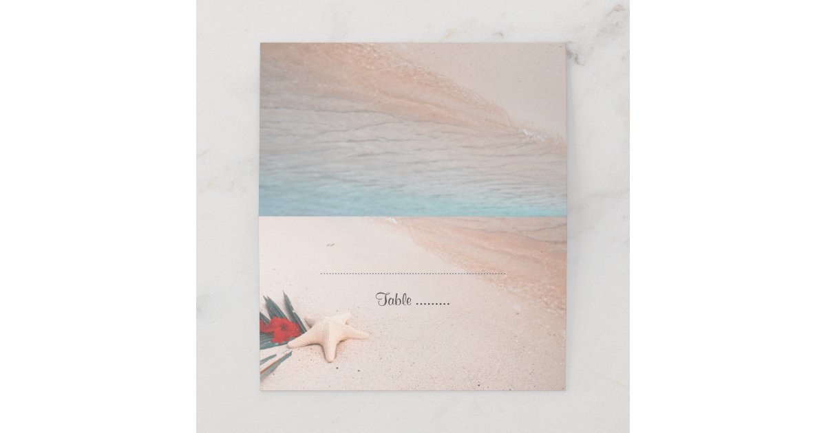 Tropical Beach Destination Wedding Place Card | Zazzle