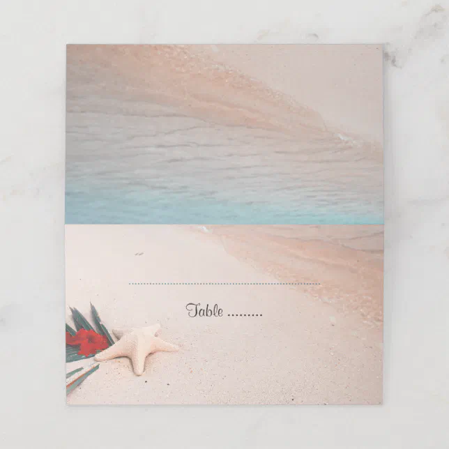 Tropical Beach Destination Wedding Place Card | Zazzle