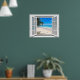 Tropical Beach Fake Window View 3D Poster | Zazzle