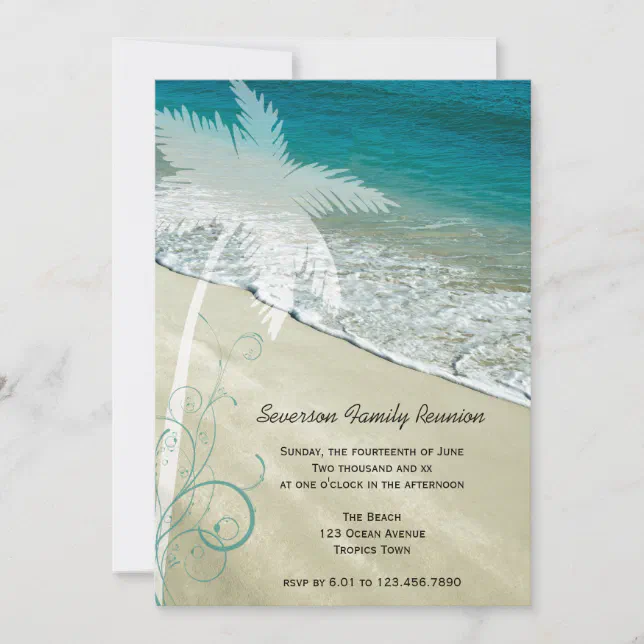 Tropical Beach Family Reunion Invitation | Zazzle