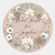 Tropical Beach Floral Greenery Foliage Bridal Classic Round Sticker ...