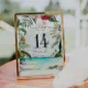Tropical Beach Floral Palm | Table Number Card | Zazzle