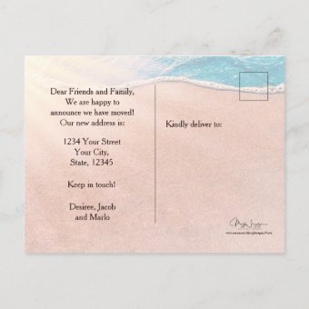 Tropical Beach Florida Moving New Address Announcement Postcard | Zazzle