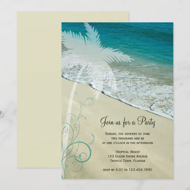 Tropical Beach General Party Invitation | Zazzle